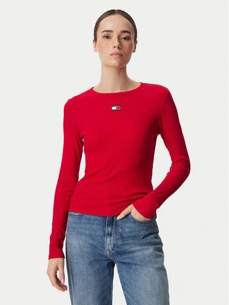 Tommy Jeans Bluse DW0DW20178 Rot Slim Fit
