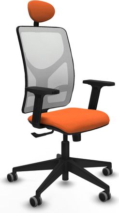 Piqueras y Crespo B&uuml;rostuhl mit verstellbarer R&uuml;ckenlehne, 2D-Armlehnen, h&ouml;henverstellbare Lendenwirbelst&uuml;tze und festes Kopfteil, ausgestattet mit 3 Positionen, Wei&szlig;/O