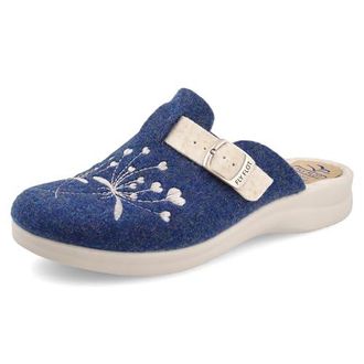 FLY FLOT Femme Ciabatta Donna Pet Riciclato Con Fibbia Regolabile, Sottopiede Panno, Suola in Poliuretano 3cm Mule, Bleu, 38 EU