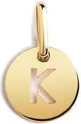 Singularu Mini Médaillon Lettre. Pendentif initial en argent sterling 925 avec finition plaqué or 18Kt. Combinable avec collier. Bijoux pour femme. Lettre K