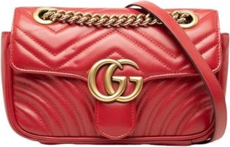 Gucci Sac bandouli&egrave;re matelass&eacute; Pre-owned - Femme - Pre-owned - Rouge - Taille: ONE Size