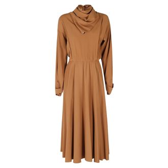 Alberta Ferretti Enver Satin Dress - Femme - Robes - Brun - Taille: 38 FR