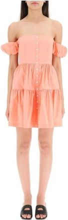 Staud Staud - St1231Pa-P Robe Casual en Coton - Femme - Robes - Orange - Taille: 38 FR