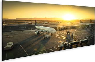 Islandburner Bild auf Leinwand Flugzeug Internationaler Flughafen Terminal Gate Ready Takeoff Modern Sunset Kon Bilder Wandbilder Poster