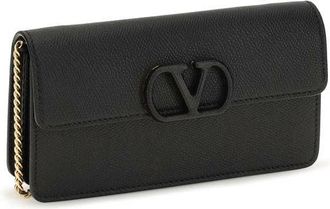 Valentino Garavani Womens Black Calf Leather Bos Taurus Wallet