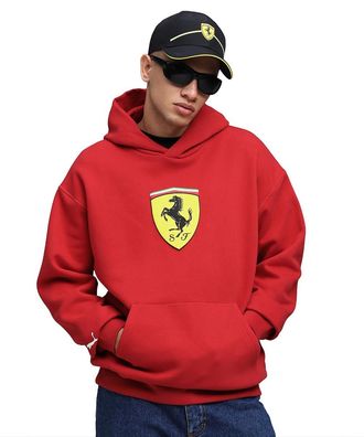 Puma Herren Scuderia Ferrari Sportswear Shield Hoodie M, Rosso Corsa Red