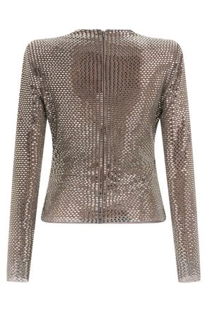 Self Portrait Metallic Textured Wrap Shirt - Silver