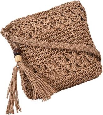 Valiclud Sac Bandouli&egrave;re Tress&eacute; Femme &Eacute;l&eacute;gant L&eacute;ger Sac Main Plage Format Portable pour Sorties Journali&egrave;res