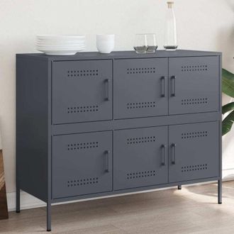 vidaXL vidaXL Sideboard Anthrazit 100,5x39x79 cm Stahl