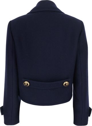 Balenciaga Womens Jacket Wool Blue Coat
