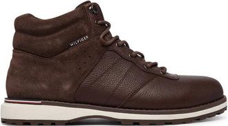 Tommy Hilfiger Schn&uuml;rschuhe Corporate Outdoor Warm Lth Boot FM0FM05991 Braun