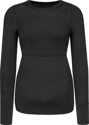 Normani Damen Merino Umstands-Langarm-Shirt Stillshirt mit Rundhalsausschnitt - Schwangerschafts Oberteil Umstandspullover aus RWS zertifizierter Merinowolle 