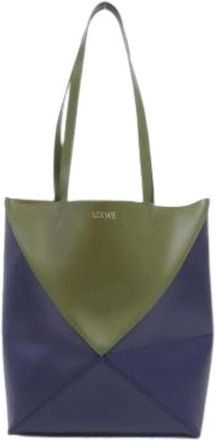 Loewe unisex, Pre-owned, Bleu, Taille: ONE Size Sac cabas en cuir Pre-owned