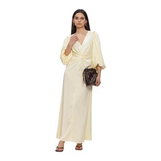 Y.A.S Yasthea LS Langes Kleid - - Dresses - Damen - Beige - XS