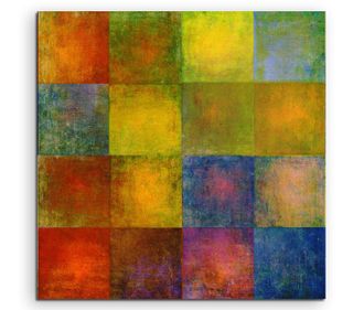 Paul Sinus Art Sinus Art Leinwandbild 80x80cm Bild - Geometrische Bunte Quadrate