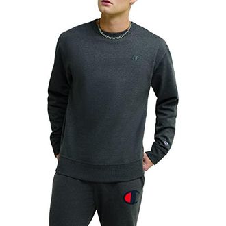 Champion Powerblend Fleece Crew Maillot de survêtement, Gris foncé, XS Homme