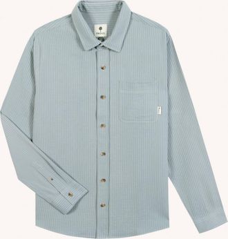 Faguo Surchemise ray&eacute;e bleu gris&eacute; et blanc - SIGNY
