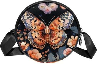 Generic Petit sac &agrave; bandouli&egrave;re rond pour femme, sac &agrave; bandouli&egrave;re avec fermeture &eacute;clair, bretelles r&eacute;glables, sac &agrave; main rond d&eacute;contract&eacute; pour femmes et fill