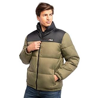 Fila Fila Veste Soller Puff pour homme, Noir olive br&ucirc;l&eacute;, XXL