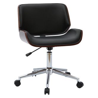 Miliboo Miliboo - Bürostuhl schwarz mit dunklem Holz rubbens