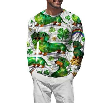 Generic Haut &agrave; manches longues textur&eacute; pour homme avec col en V - T-shirt l&eacute;ger et respirant - Confortable et doux au toucher - Haut de printemps et dautomne,