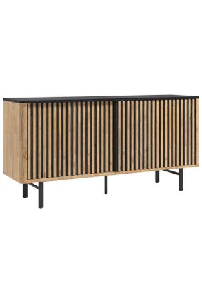 Landscape Sideboard, Schwarz, Akazie, Holz, Akazie, teilmassiv, 1 F&auml;cher, 160x80.5x45 cm, Beim&ouml;bel erh&auml;ltlich, Holzm&ouml;bel, Kleinm&ouml;bel Holz, Holzkommoden, Sideboa