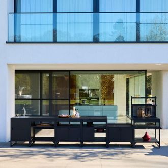 Sweeek Cuisine ext&eacute;rieure 6 modules acier inoxydable noir - Kea