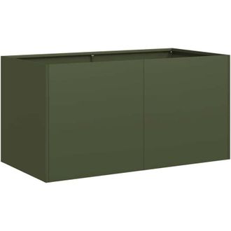 vidaXL Vidaxl - Jardini&egrave;re vert olive 80x40x40 cm acier lamin&eacute; &agrave; froid