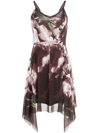 Jean Paul Gaultier robe asymétrique à motif abstrait (années 1990) - Rouge