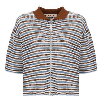 Marni Femme, Pulls, Multicolore, Taille: 34 FR Cardigan Crochet en Coton Ray&eacute;