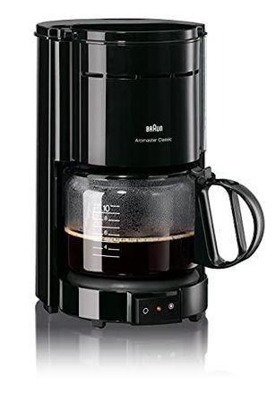 Braun Kaffeemaschine KF 47 BK - Filterkaffeemaschine mit Glaskanne für klassischen Filterkaffee, Aromatischer Kaffee dank OptiBrew-System, Tropfstopp, Absch