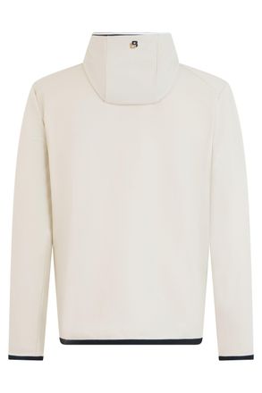 HUGO BOSS Mens Zip-Up Sweatshirt White Technical Fabric Open Polyester Top