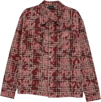 Daily Paper Clothing Chemise en flanelle &agrave; carreaux d&eacute;lav&eacute;s coupe boxy - Homme - Chemises - Rouge - Taille: S