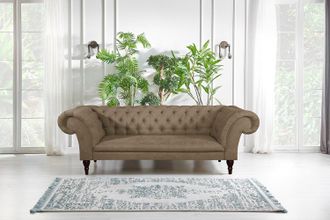 Maison Belfort home24 Sofa Callas 3-Sitzer Braun/Cappuccino Microfaser 234 x 82 x 92cm Landhaus