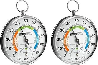 TFA Dostmann Thermo-Hygrometer, 45.2027, mehrfarbig, L 102 x B 35 x H 113 mm (Packung mit 2)