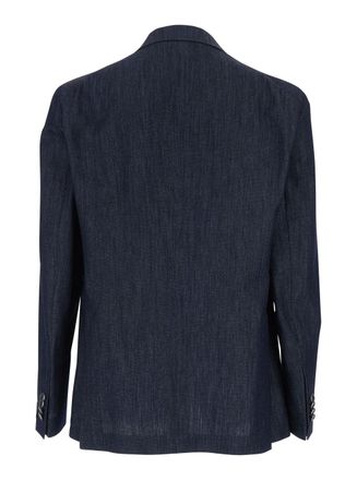 Tagliatore Mens Denim Jacket Blue Cotton Blazers