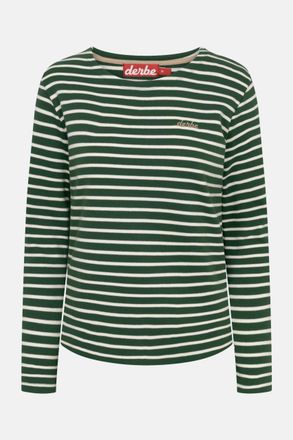 Derbe Derbe Streifenshirt Interstriped Damen Gr&uuml;n Wei&szlig; Langarms