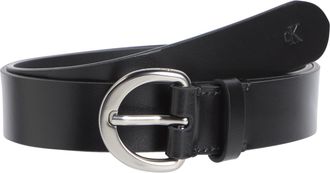 Calvin Klein Damen G&uuml;rtel Casual Pin Buckle 3,0 cm Lederg&uuml;rtel, Beige (Black/Pewter), 95 cm