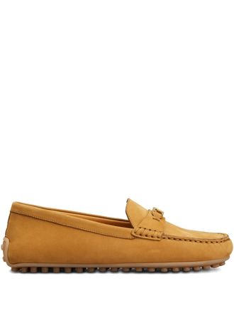 Tod's T-buckle topstitched loafers - Braun