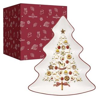 Villeroy & Boch Winter Bakery Delight Schale Rot, Mikrowellensicher, Weihnachtsgeschirr, Tannenbaum Schale Weihnachten, Geschirr Weihnachten Toys, Pl&auml;tzchenteller, We