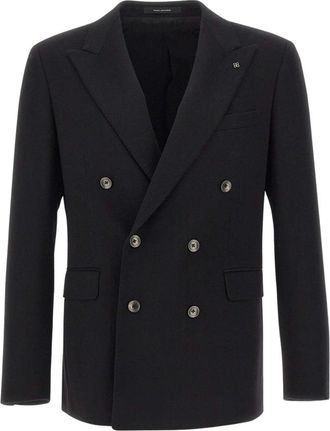 Tagliatore Blazer crois&eacute; en laine - Homme - Costumes - Noir - Taille: XL