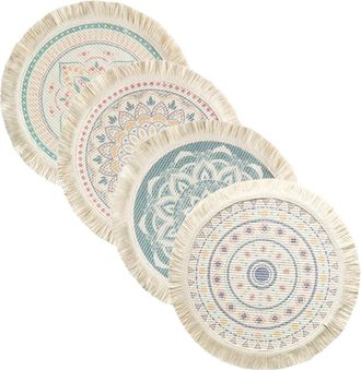 BESPORTBLE Veemoon 4 St&uuml;ck Pack Hitzebest&auml;ndige und rutschfeste Tischsets aus Baumwolle Gro&szlig;e Strapazierf&auml;hige Platzsets f&uuml;r Wohnzimmer und Esszimmer Dekorative 