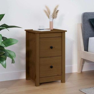 vidaXL Table de chevet Marron miel 40x35x61,5 cm Bois de pin solide vidaXL