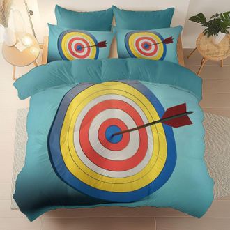 Generic Mikrofaser Bettbezug 125 x 100 cm, Blau weich Wendebettw&auml;sche, Modern Zielscheibe Bogenschie&szlig;en Bettw&auml;sche-Sets f&uuml;r Jugendliche und Erwachsene, Knitte