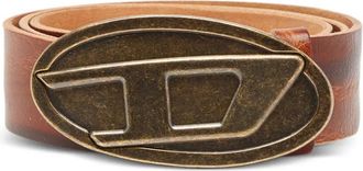 Diesel B-1dr 2.0 Gürtel mit ovalem Schild - Braun