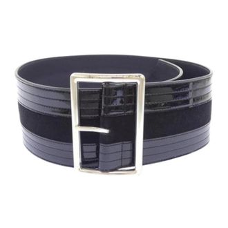 Saint Laurent Ceinture Vintage en Daim Pre-owned - Femme - Pre-owned - Noir - Taille: ONE Size