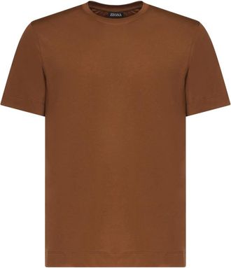 Ermenegildo Zegna Homme, Tops, Brun, Taille: M T-shirt &agrave; col rond