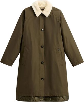 Woolrich doudoune à empiècements en fourrure artificielle - Vert