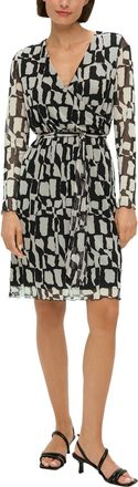 s.Oliver Elegantes Mesh-Kleid in Wickel-Optik