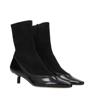 Jacquemus Womens Black Leather Ankle Boots